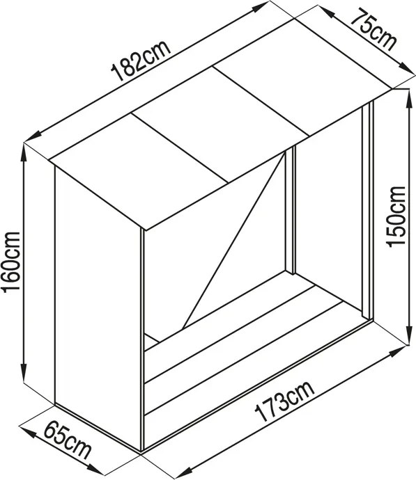 Přístřešek na dřevo G21 WOH 136 - 182 x 75 cm, zelený (63900491)