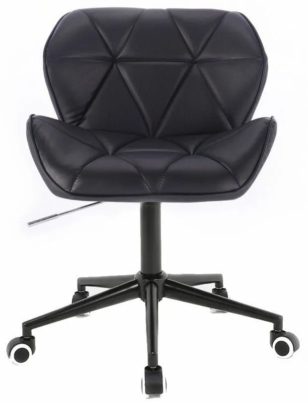 LuxuryForm DESIGN Otočná židle MILANO na černé podstavě s kolečky - černá