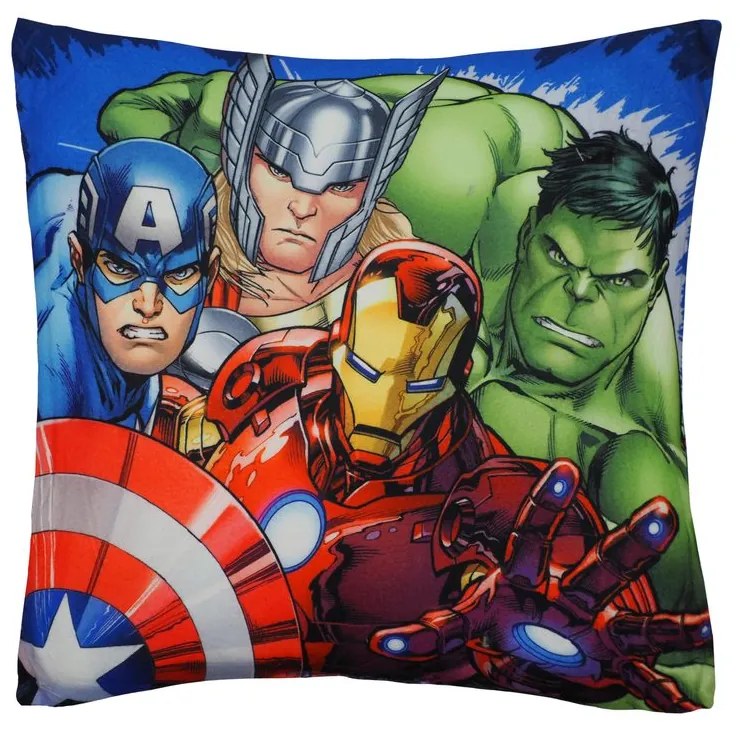 Jerry Fabrics Dětský polštářek s potiskem - Avengers - Heroes 03 | 40 x 40 cm