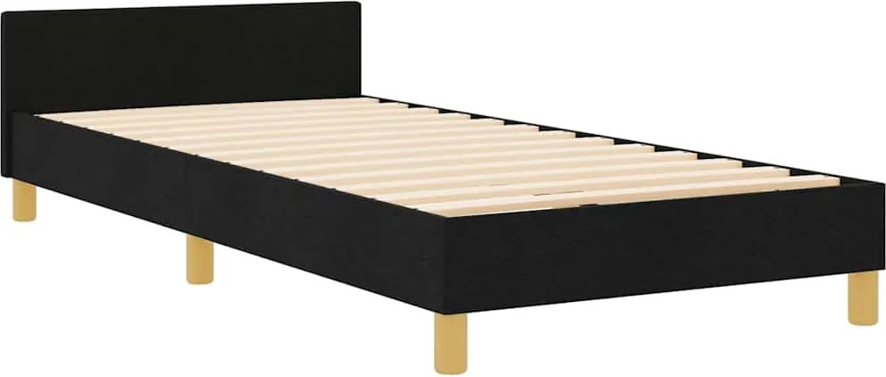 Rám postele s čelo Černá 90 x 190 cm textil 3344692