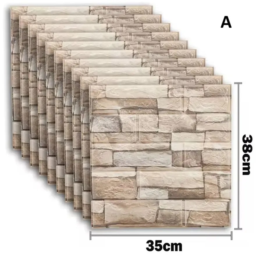 Samolepící 3D panely/tapety - imitace kamene (rozměr 35*38 cm) - 25 ks Barva: A