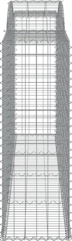 Klenuté gabionové koše 6 ks 300x50x140/160cm pozinkované železo 3146741