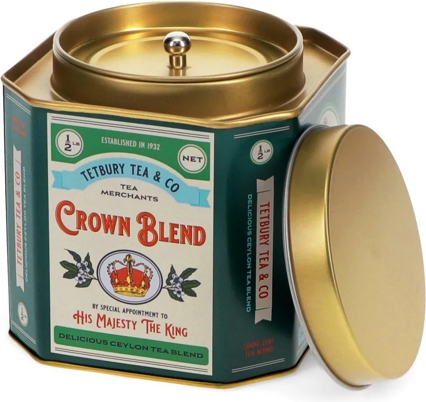 Kovová dóza na sypaný čaj Crown Blend – Rex London