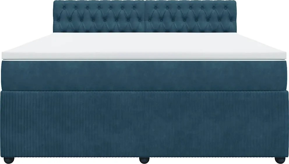 Box spring postel s matrací modrá 180 x 200 cm samet 3290116