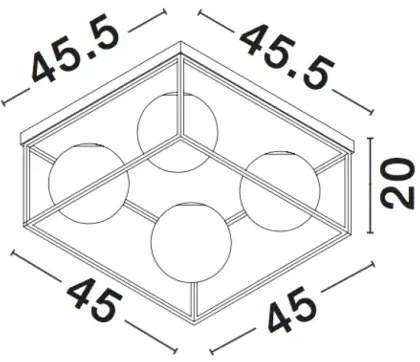 Designové stropní svítidlo Juliet 45 Mosaz