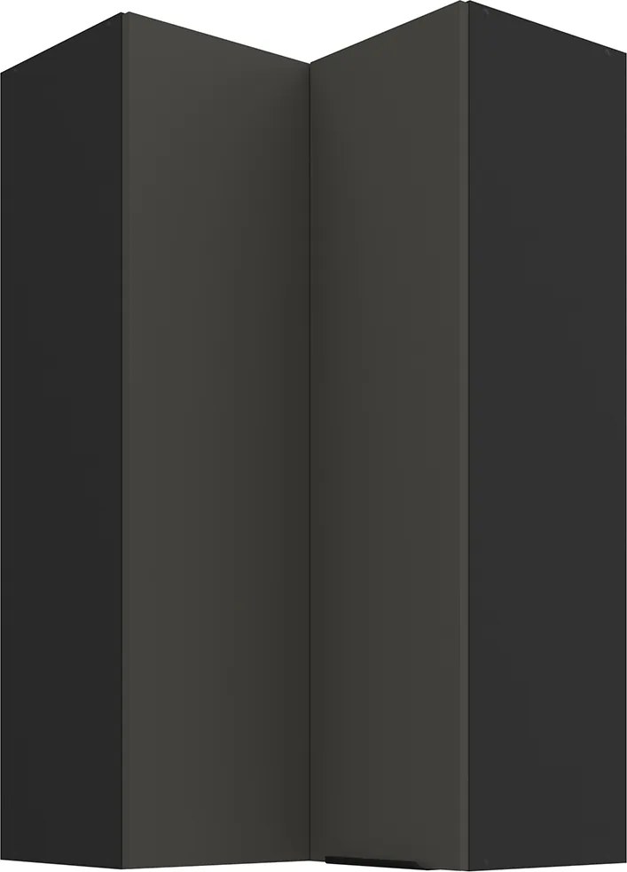 ARIA pe | horní kuchyňská skříňka 60x60 GN-108 2F (90°) rohová s policemi | EXTRA VYSOKÁ | 60x60 cm | černá/šedá grafit