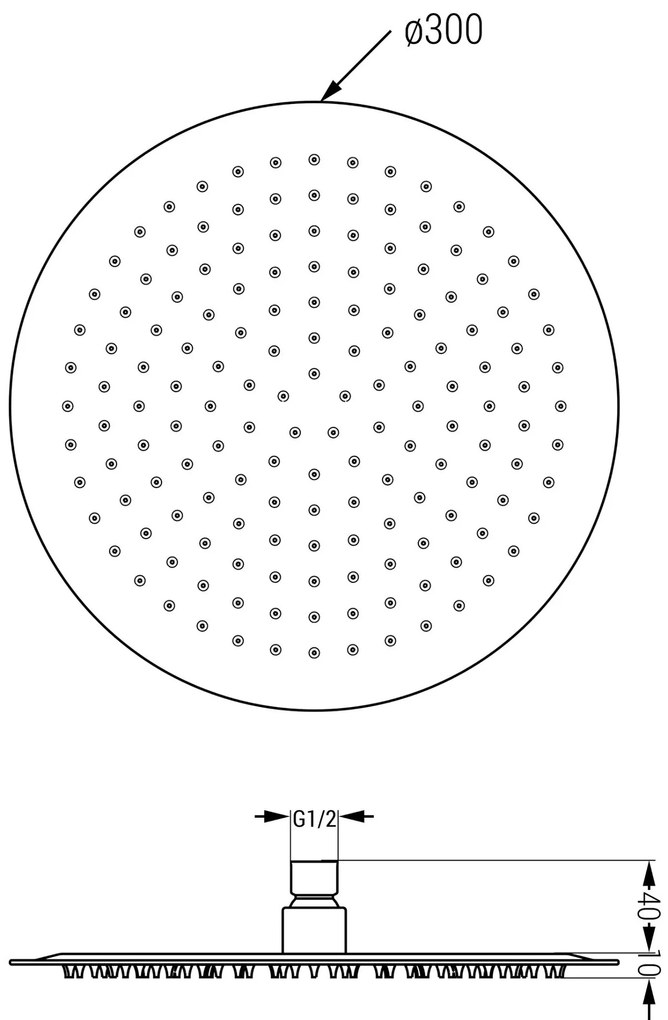 Mexen sprchová nerezová hlavice Round 30 cm, chrom, 79230-00