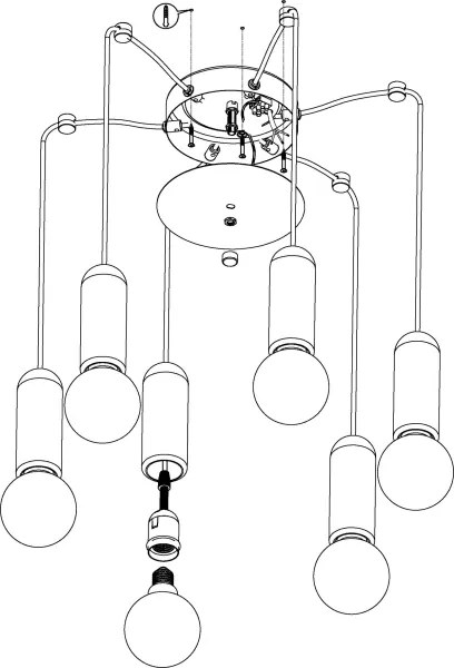 Eglo 39833 - Lustr na lanku GIACONECCHIA 6xE27/40W/230V pavouk
