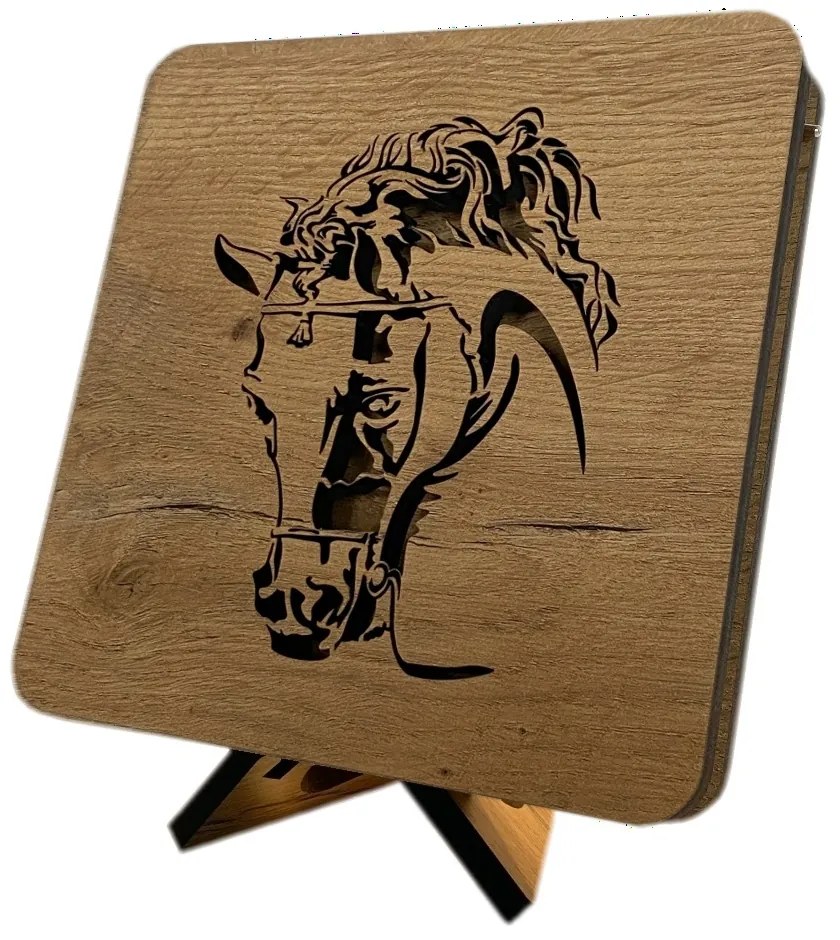Li-Go "Hlava koníka" lampa 19x19cm provedení povrchu: dub světlý