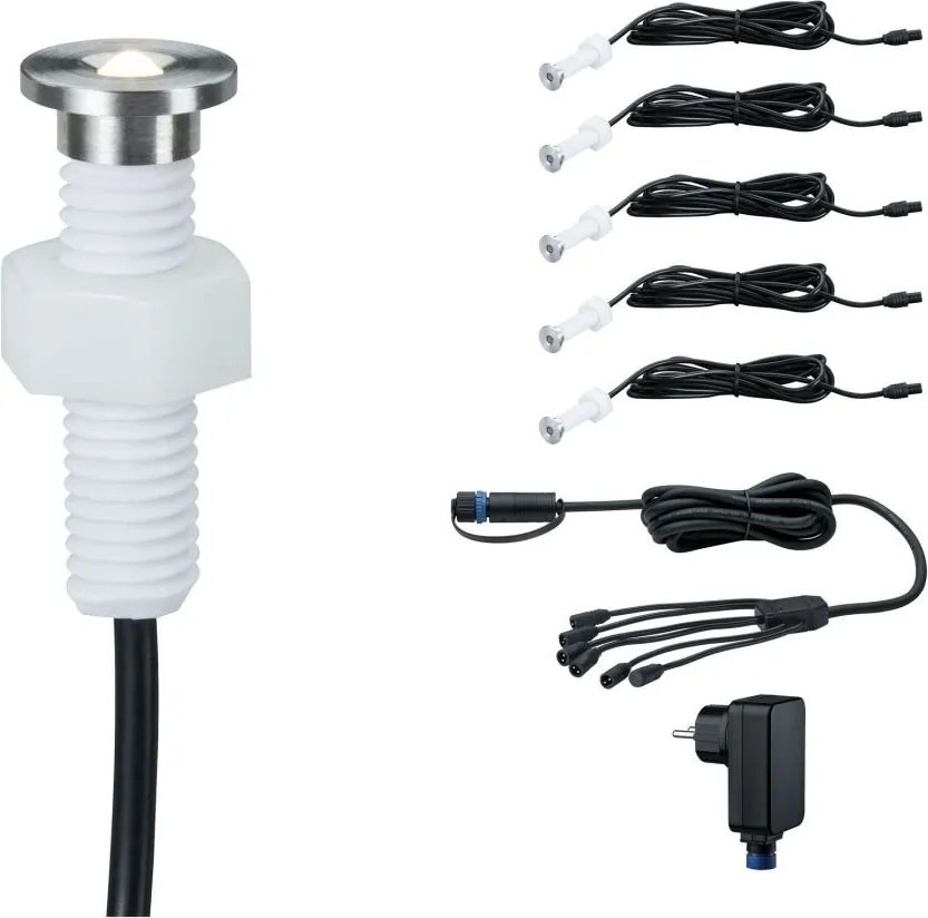 P 93695 Plug&Shine základní sada vestavné svítidlo MicroPen II IP67 3000K 5x0,22W - PAULMANN