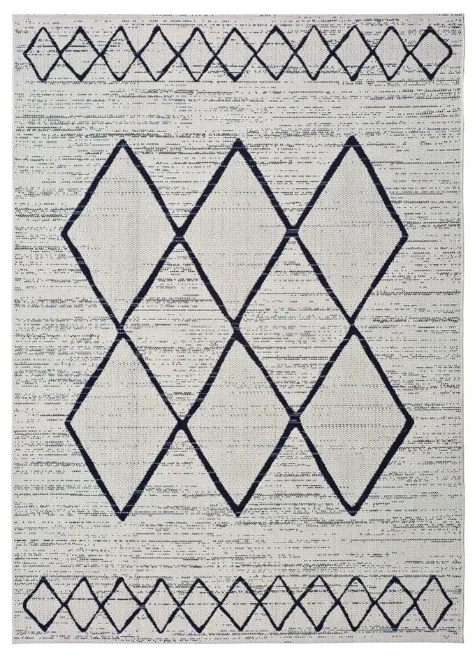 Krémovo-modrý venkovní koberec Universal Elba, 140 x 200 cm