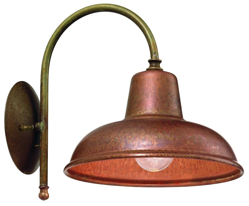 Il Fanale 243.06.OR Contrada, nástěnné svítidlo z mosazi a mědi, 1xE27 max 15W, průměr 25,5cm