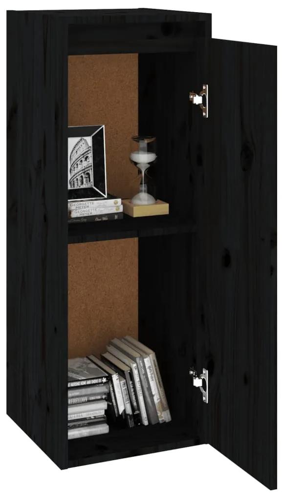 Nástěnné skříňky 2 ks černé 30 x 30 x 80 cm masivní borovice - Default Title