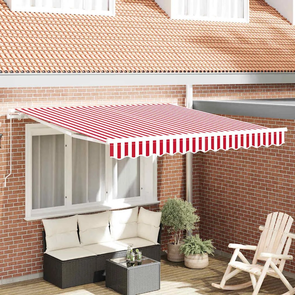 Stahovací markýza Červená a Bílá 300 x 250 cm 3329979
