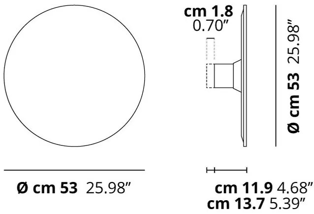 Lodes Puzzle Mega Round Small, černé svítidlo pro nepřímé osvětlení, 3x15W LED 2700/3000K stmívatelné, prům. 53cm