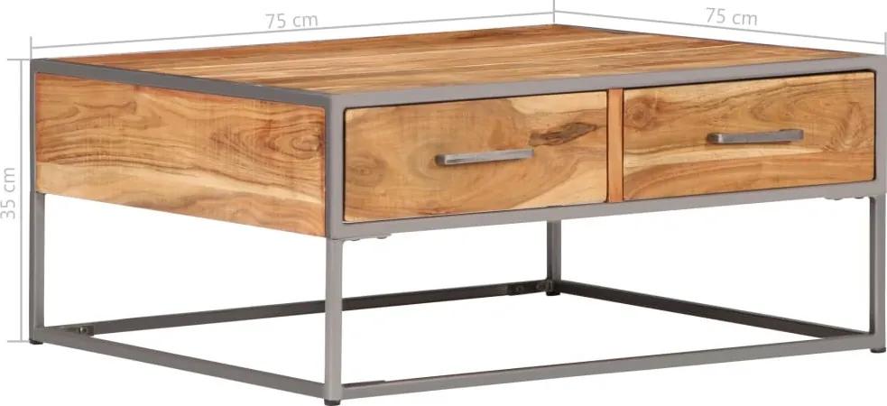 vidaXL Konferenční stolek 75 x 75 x 35 cm masivní akáciové dřevo [247585]