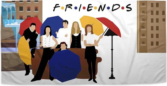 Sablio Ručník Seriál přátelé FRIENDS Gauč u fontány - 70x140 cm