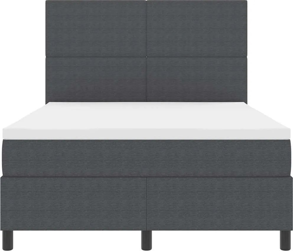 Postel s boxspringem s čelo Tmavě šedá a bílá 140 x 190 cm 3337556