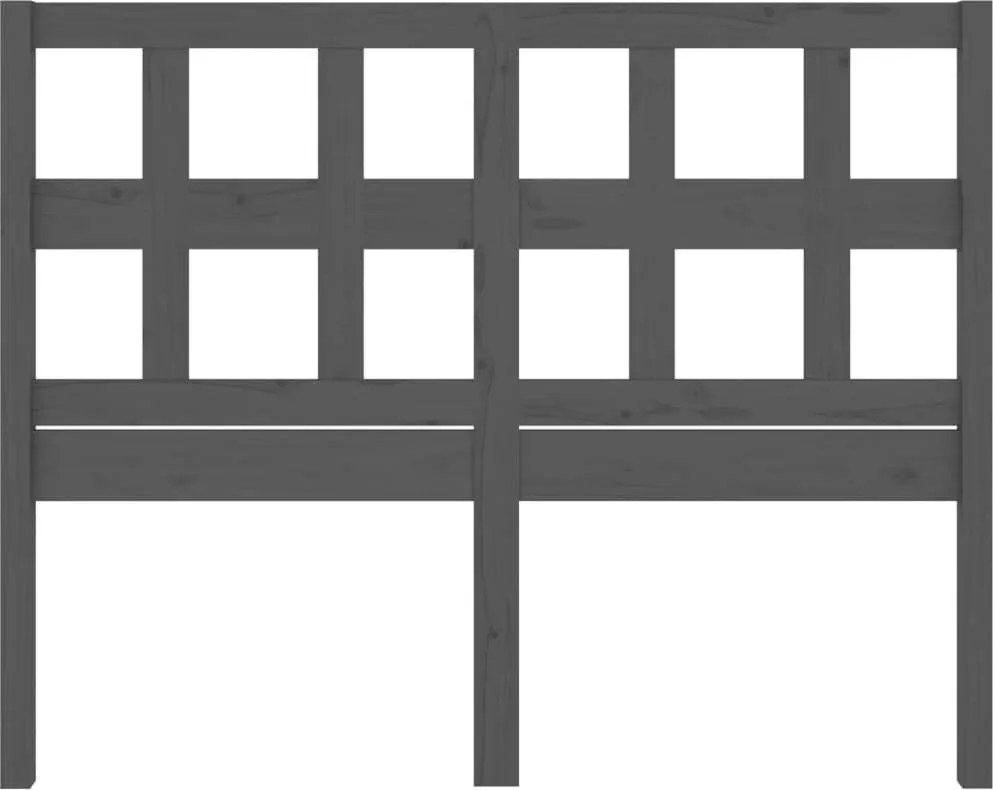 vidaXL Čelo postele 125,5 x 4 x 100 cm masivní borovice [818914] Barva: Šedá