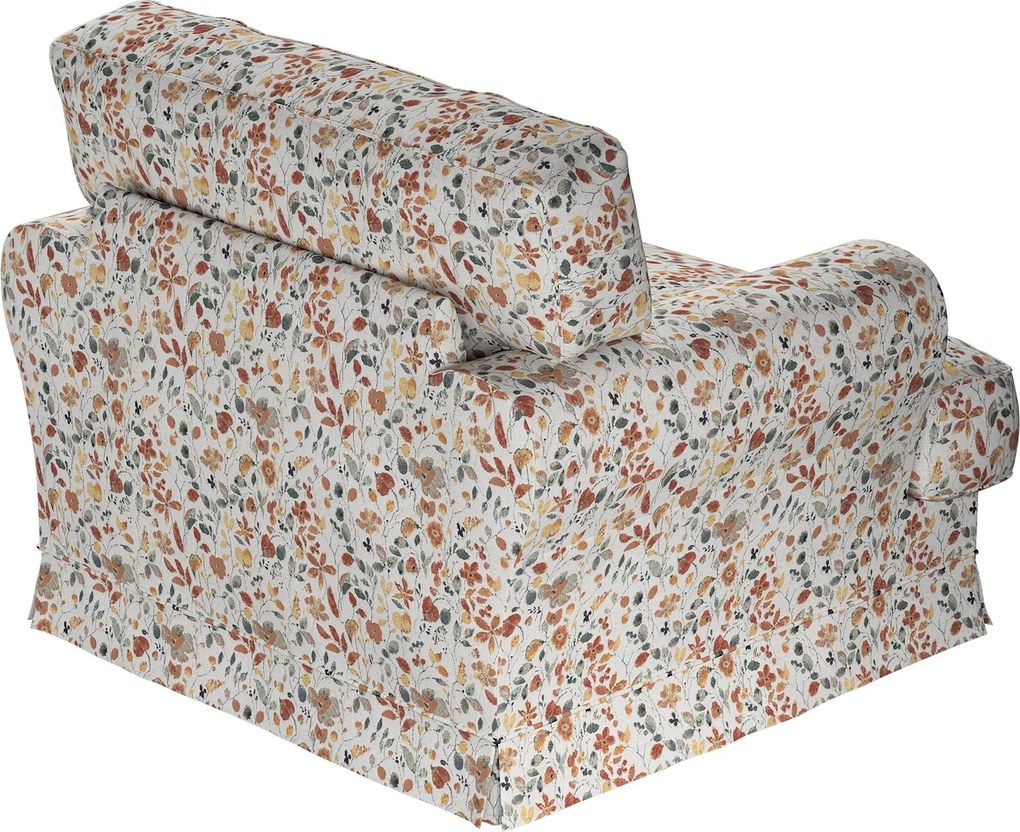 Potah na křeslo IKEA Ekeskog barva oranžová látka pletený vzor, vzorované