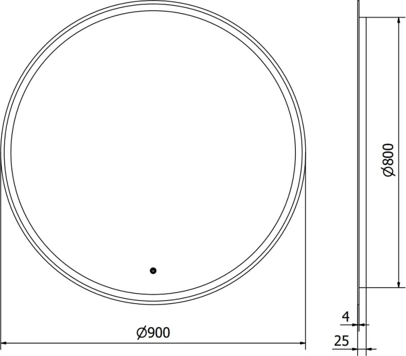 Mexen Gobi koupelnové zrcadlo podsvícené, kulaté 90 cm, LED 6000K, proti zamlžování - 9801-090-090-611-00