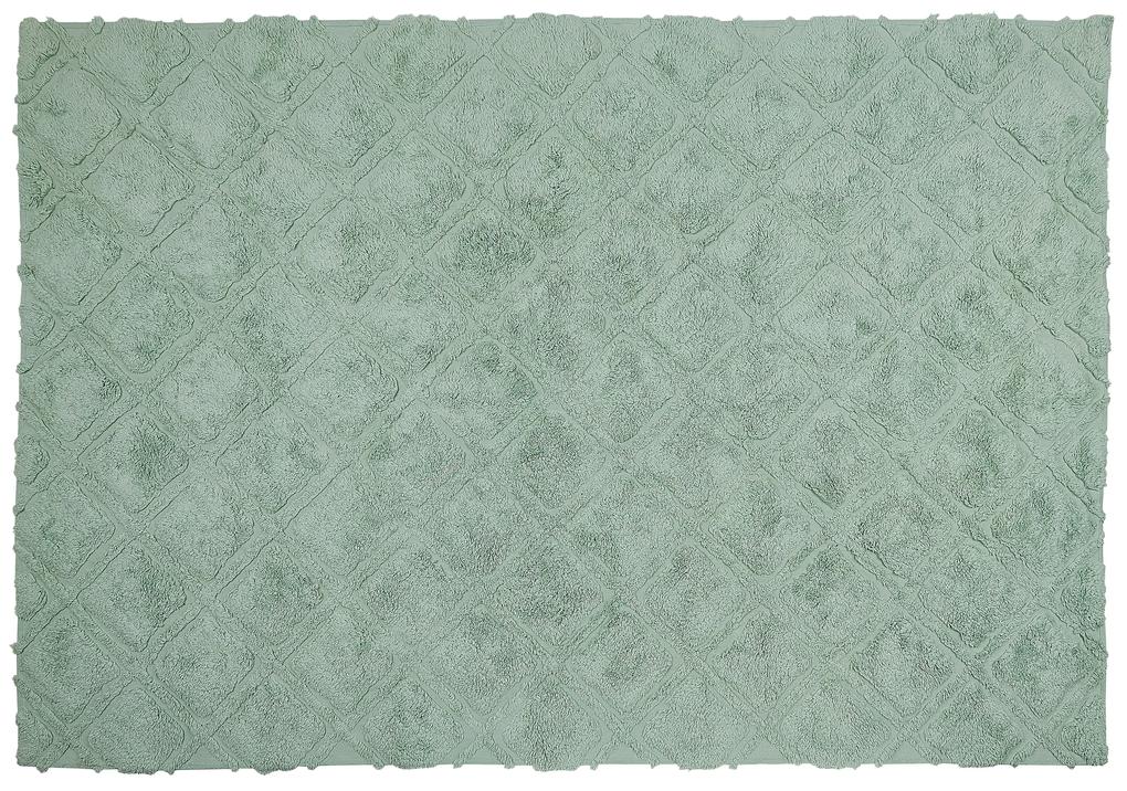 Bavlněný koberec 140 x 200 cm zelený HATAY Beliani