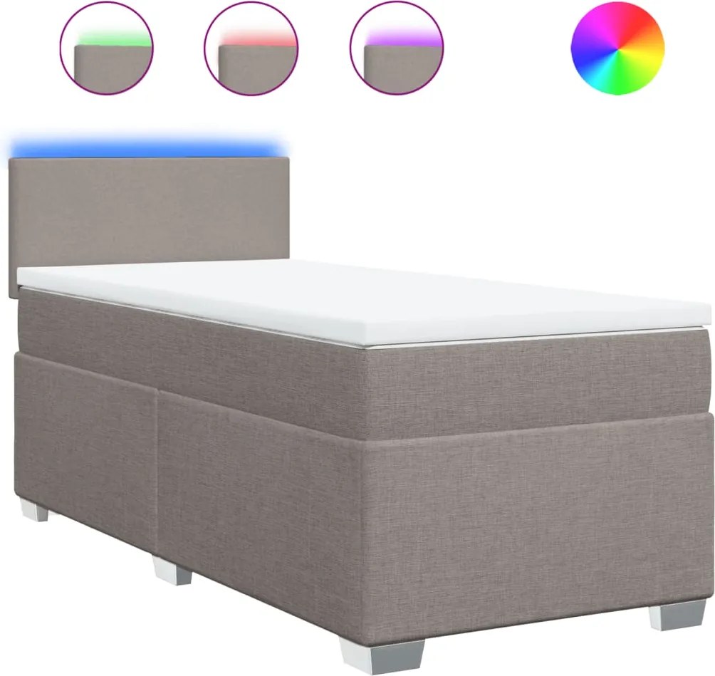 Box spring postel s matrací taupe 100 x 200 cm textil 3288096