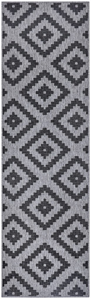 NORTHRUGS - Hanse Home koberce Kusový koberec Twin-Wendeteppiche 105466 Night Silver – na ven i na doma - 80x250 cm