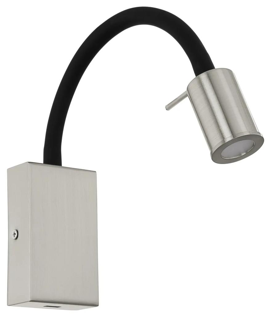 Eglo 96567 TAZZOLI - LED svítidlo na zeď na husím krku s vypínačem a USB výstupem na nabíjení
