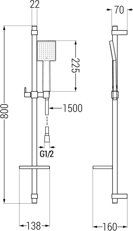 Mexen sprchový set DQ45, černá, 785454581-70