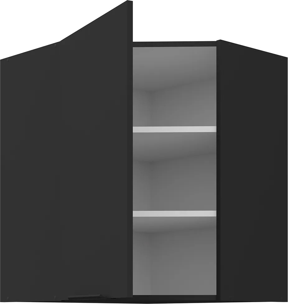 ARIA cc | horní kuchyňská skříňka 60x60 GN-72 1F (45°) rohová s policemi | 60x60 cm | černá