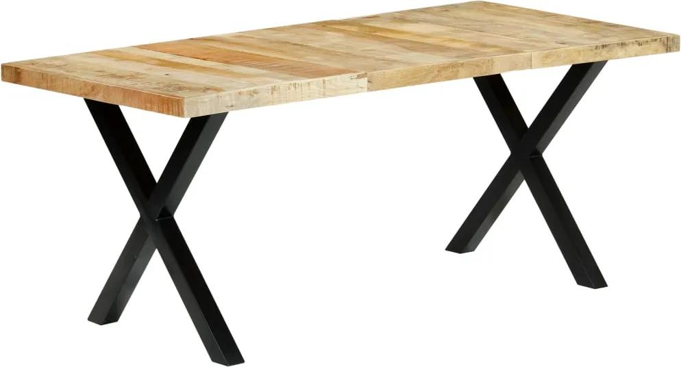 Jídelní stůl Davis - masivní mangovníkové dřevo - 180 x 90 x 76 cm | světle hnědá / černá