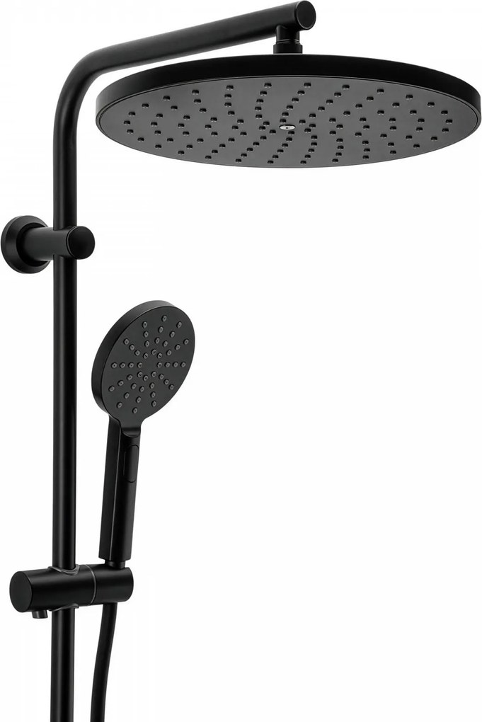 Erga Dubaj, sprchový set s termostatickou baterií a hlavovou sprchou 30 cm, černá matná, ERG-YKA-BP.DUBAJ-THERM-30-BLK