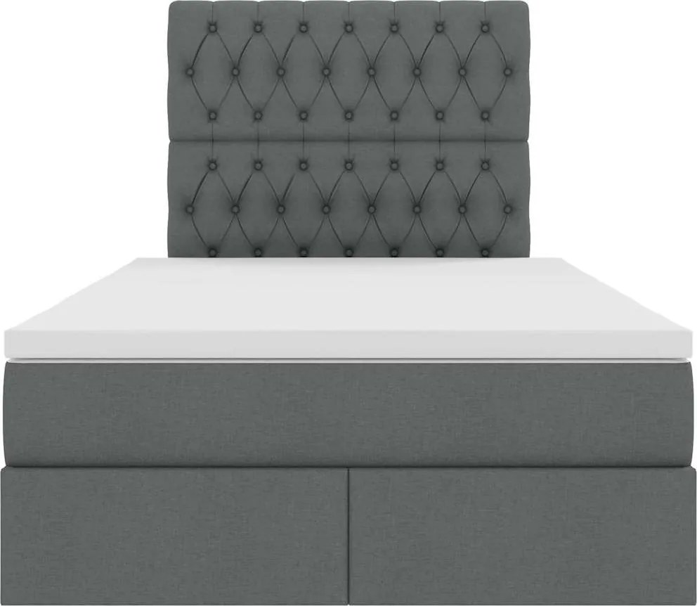 Postel s úložným prostorem a matrací Tmavě šedá 120 x 200 cm 3371836