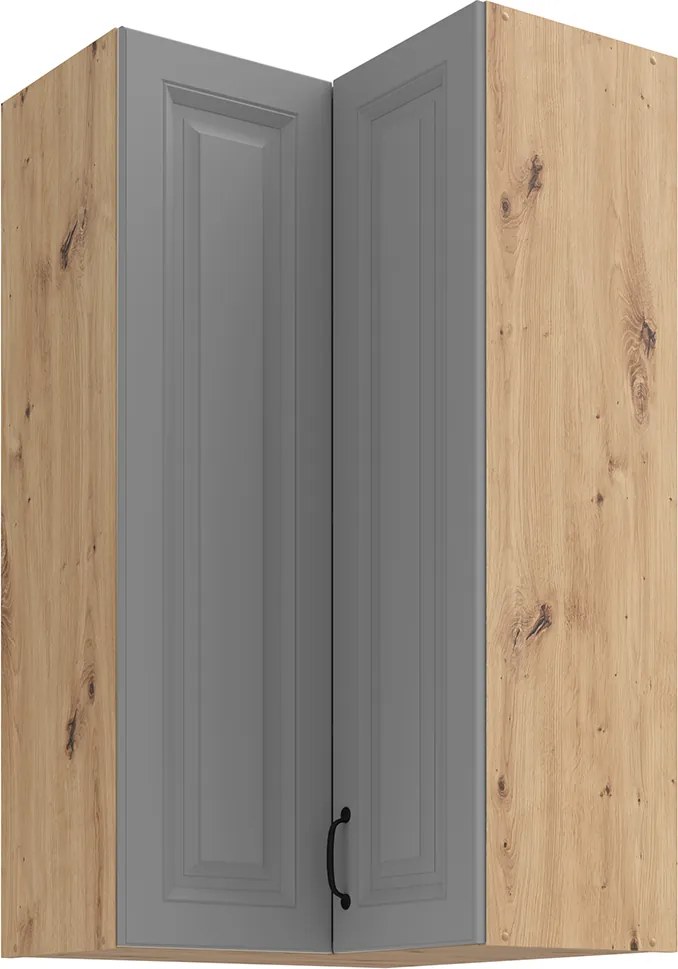 STILO ad | horní skříňka 60x60 GN-108 2F (90°) rohová s policemi | 60x60 cm | EXTRA VYSOKÁ | artisan/šedá