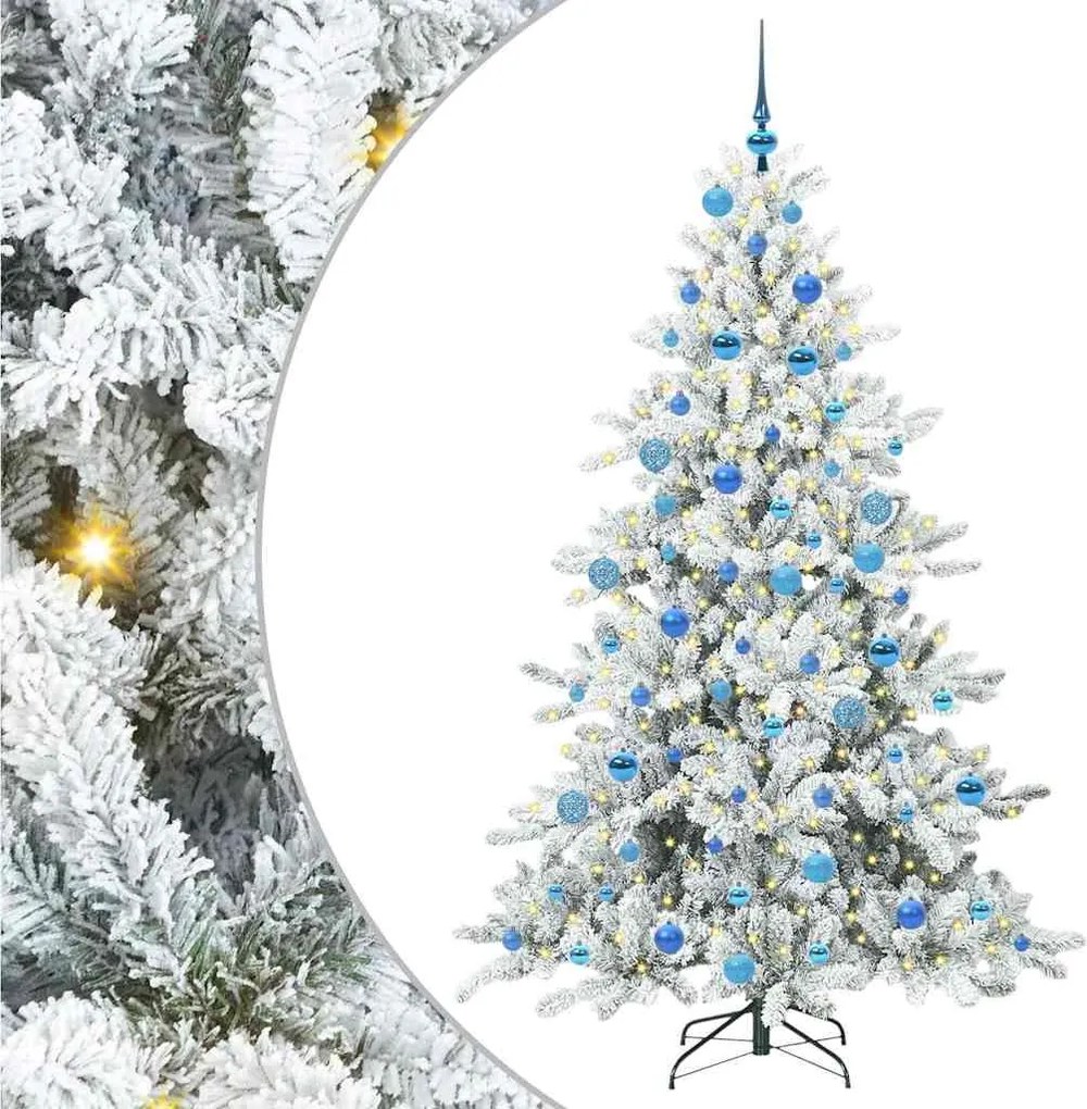 Umělý Skládací Vánoční Strom s stojanem Bílá 180 cm PVC a ocel 3397725
