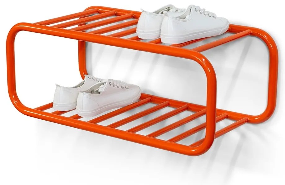 Oranžový kovový závěsný botník 72x28x35 cm Retro – Spinder Design