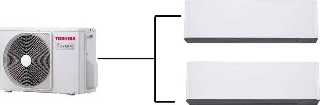 Klimatizace Toshiba Shorai Curve white 1+2 ( 2,5kW + 3,5kW) Multi-split R32