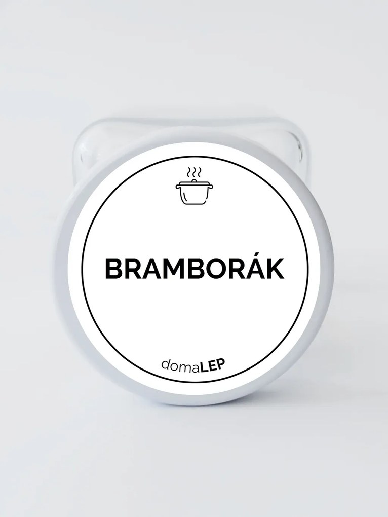 Samolepka na kořenky BRAMBORÁK bílá 5 cm tučné písmo