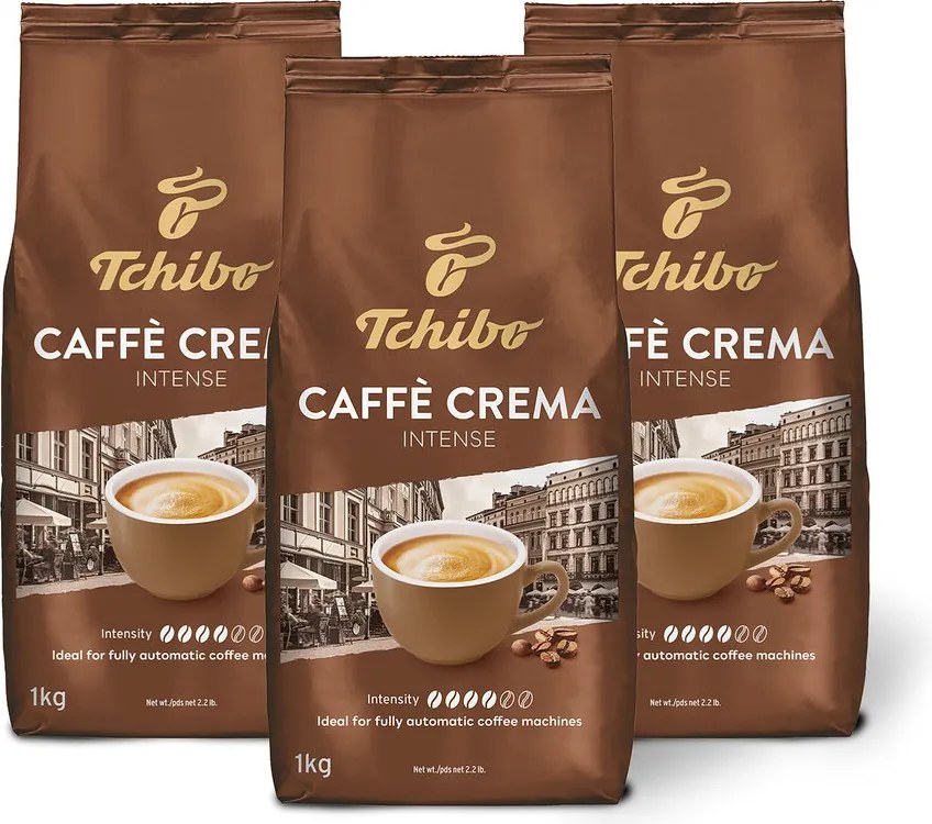 Tchibo - Caffè Crema Intense – 3 x 1 kg zrnkové kávy - Intenzita: 4/6