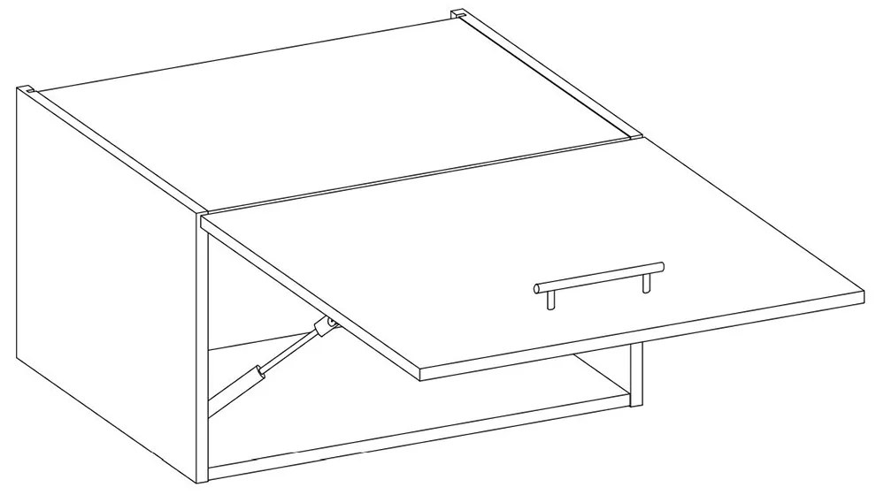 LUNA ab | horní skříňka 60 GU-36 1F výklopná | 60 cm | artisan/bílá