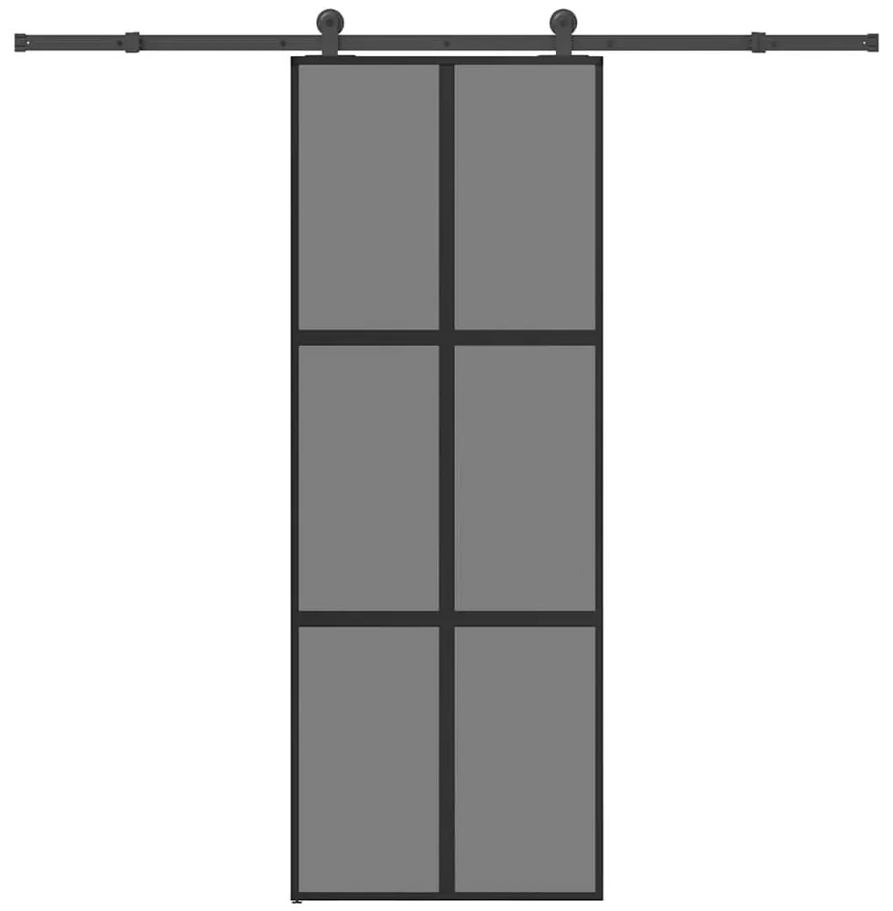 Posuvné dveře s kováním 76x205 cm tvrzeného sklo a hliník 3332986