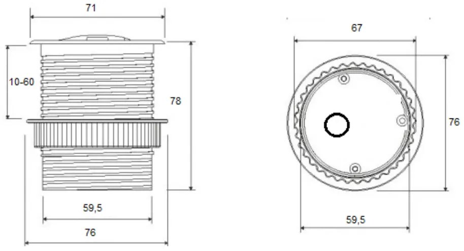 Zásuvka RING 1 x USB 5 V DC (2,4 A) / 1 x 230 V AC (16 A) stříbrná