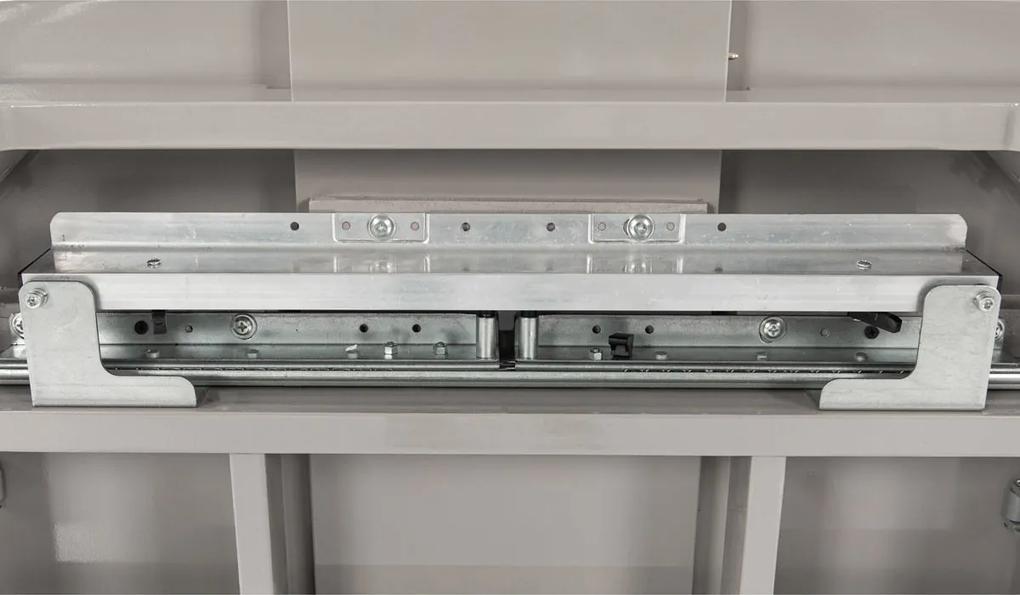 Autronic Jídelní stůl 110+30x75 cm, keramická deska bílý mramo, šedý vysoký lesk HT-401M WT