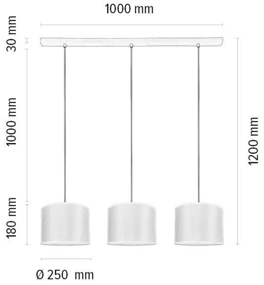 Spot-Light 1037400611528 - Lustr na lanku BENITA 3xE27/40W/230V dub