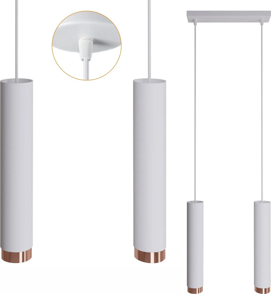 Závěsná Lampa Stropní Lustrová Tuba Moderní kovový převis Loft stylová