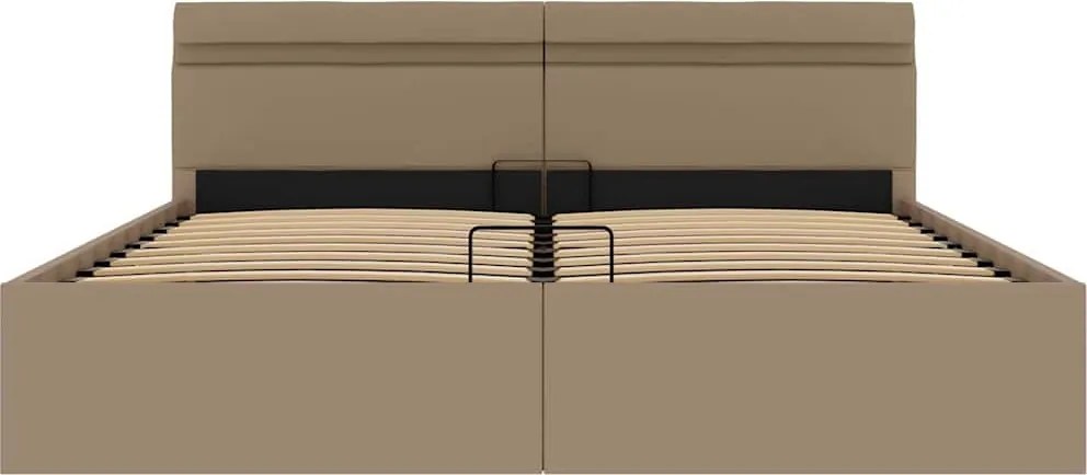 Rám postele LED úložný prostor cappuccino umělá kůže 160x200 cm 285562