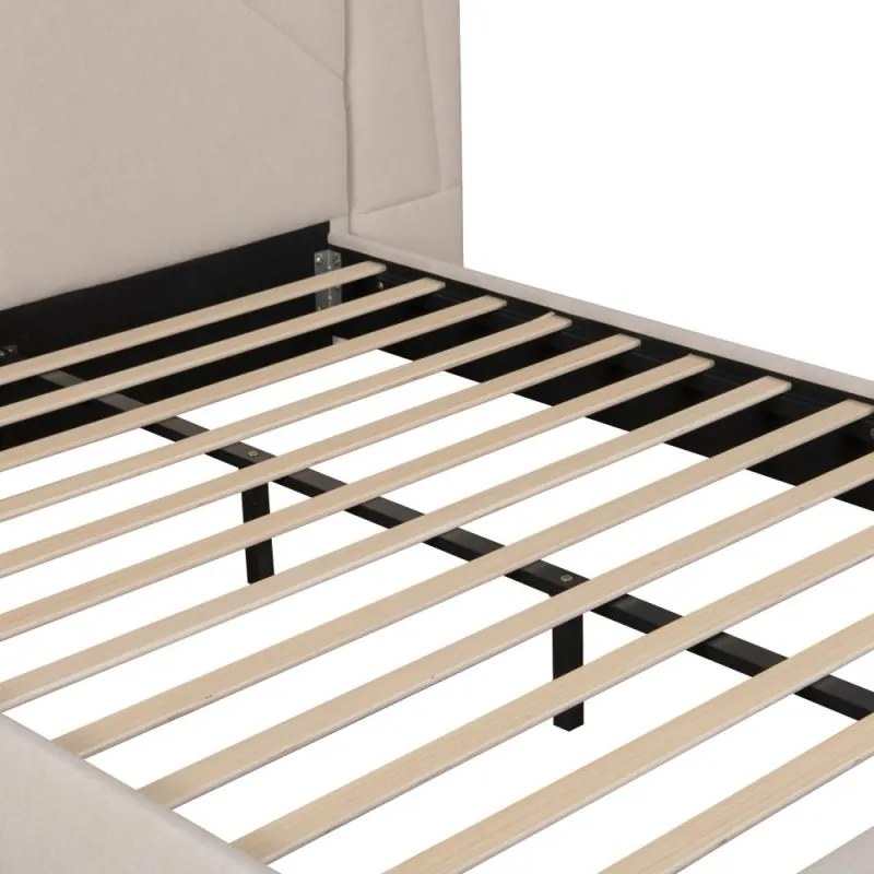 Postel ALTESA 160x200 s roštem a LED osvětlením, béžová Velvet látka Kondela 0000408415