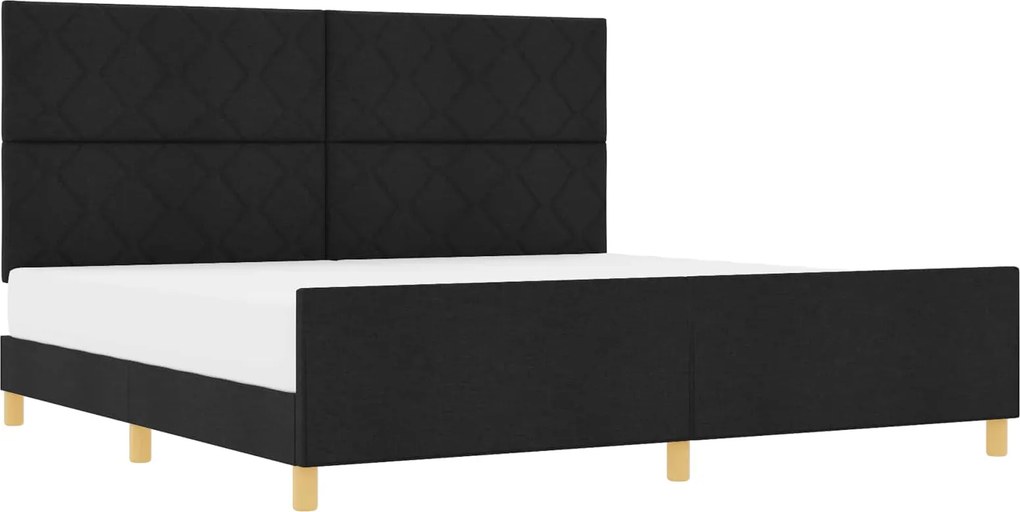Rám postele s čelo Černá 200 x 200 cm textil 3344832