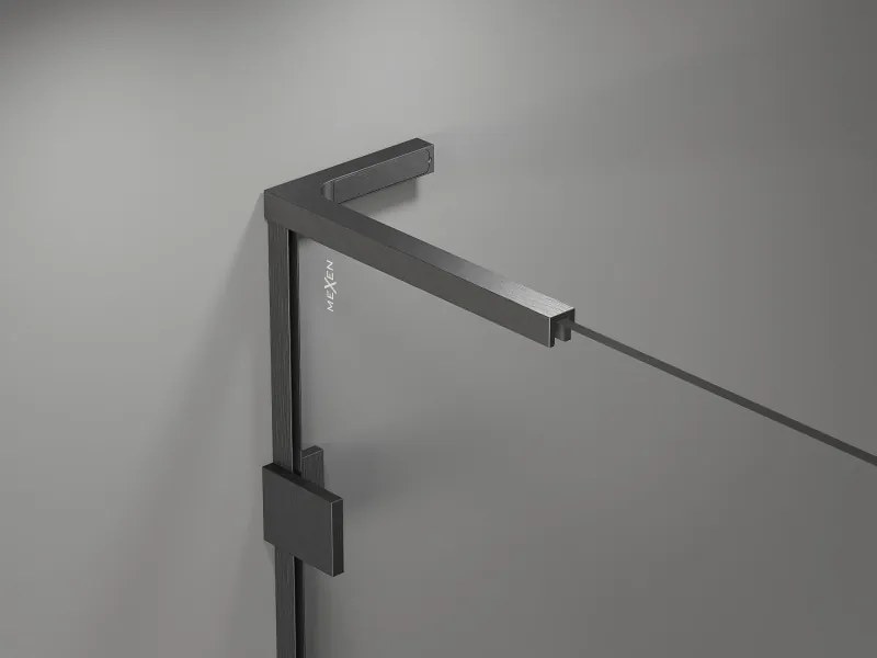 Mexen Lunar L půlkruhový sprchový kout 90 x 90 cm, transparentní, gun gray kartáčovaný - 833L-090L-090P-66-00